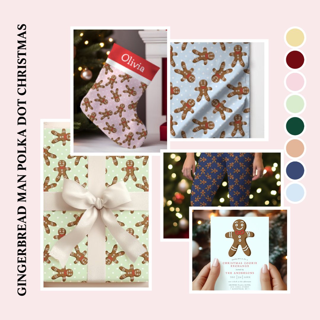 Gingerbread Man Christmas Cookie Wrapping Paper Sheets | Zazzle