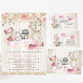 Sweet Forest Woodland Girls Diaper Raffle Invitation | Zazzle