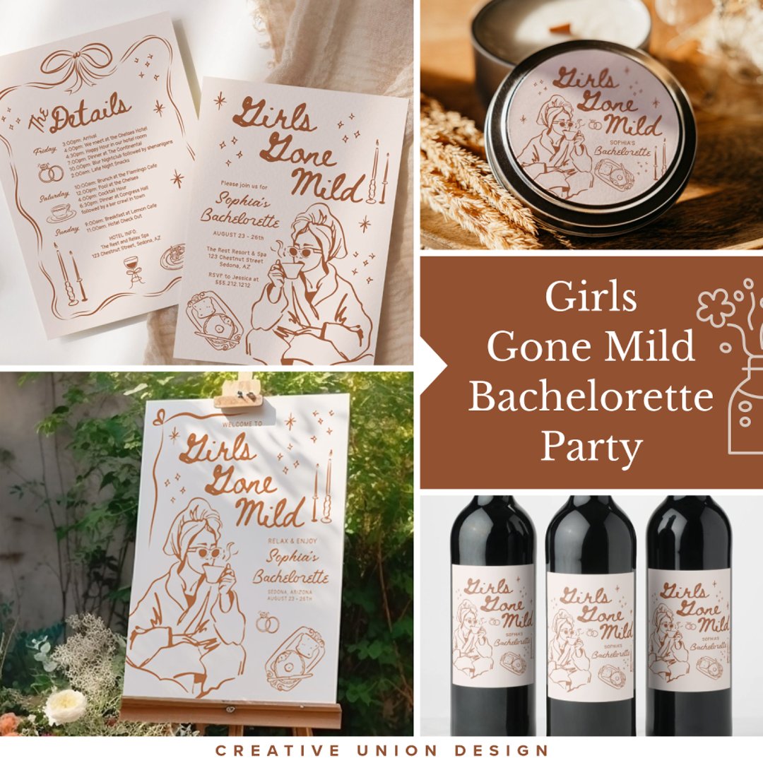 Girls Gone Mild Bachelorette Party Itinerary Invitation | Zazzle