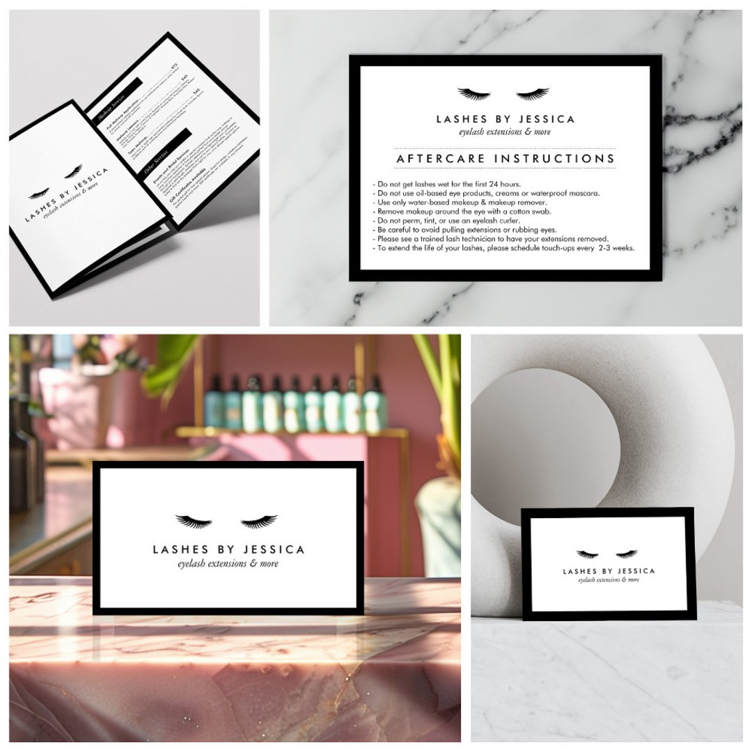 Glam Eyelashes Classic Photo Price List Menu Flyer | Zazzle