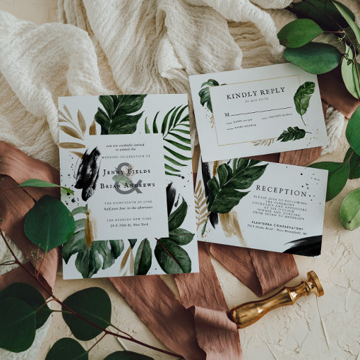 Virtual Prom Party | Glamorous Summer Greenery Invitation | Zazzle