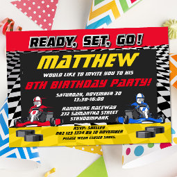 Go Kart Racing Car Birthday Party Invitation | Zazzle