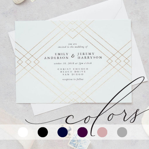 Gold Black Elegance Diamond Geo Deco Wedding Envelope Liner | Zazzle