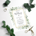 Elegant Gold Greenery Wedding Invitation | Zazzle