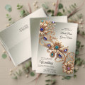 Elegant Gold Jewel Flowers Save The Date | Zazzle