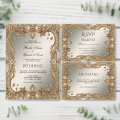 Gold Ornate Frame Wedding Invitation | Zazzle