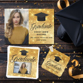 Gold Sparkle Graduation Elegant Custom Graduate Wrapping Paper | Zazzle