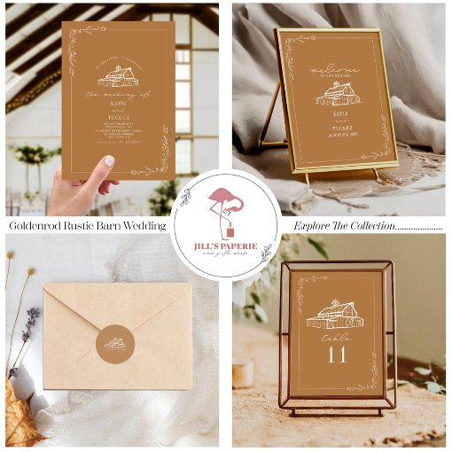 Rustic Barn Goldenrod Fall Wedding Details Enclosure Card | Zazzle