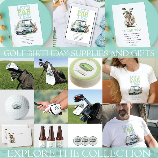 Golf Partee Adult Birthday Thank You Card | Zazzle