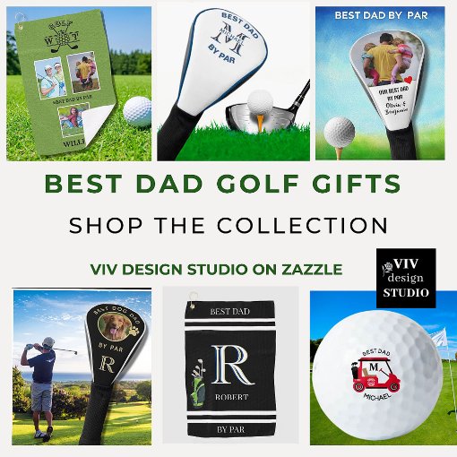Stylish 3 Photo Best Dad By Par Golf Head Cover | Zazzle