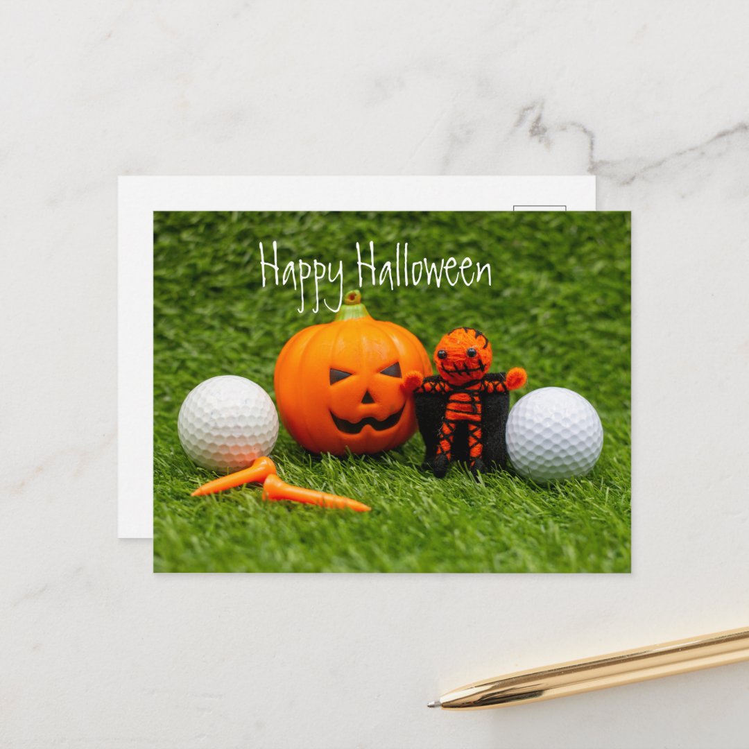 Golf Halloween Day for golfer Card | Zazzle