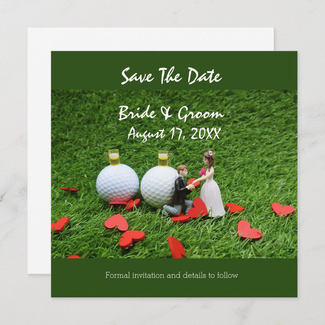 Golf Wedding Invitation card with golf ball | Zazzle