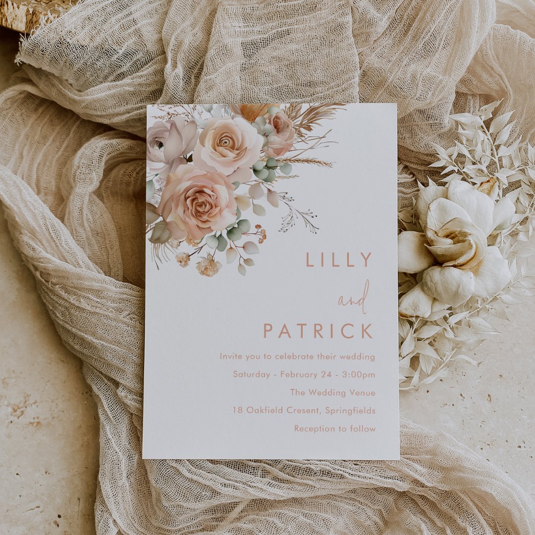 Gorgeous Boho Floral Wedding Program | Zazzle