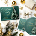 Gorgeous Green Merry Christmas Tree Gold Foil Holiday Card | Zazzle