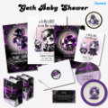 Goth Baby Shower Skeleton Crow Moonlight Invitation | Zazzle