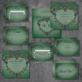 Gothic Black & Green Filigree Heart QR Code All In One Invitation | Zazzle