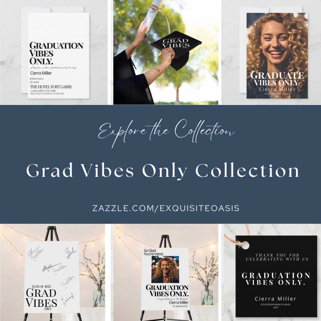 Minimalist 'Graduation Vibes Only Party Invitation | Zazzle