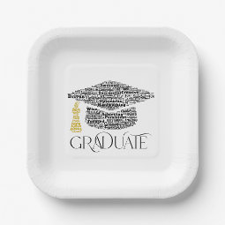 Graduate Words Graduation Cap Party Napkins | Zazzle