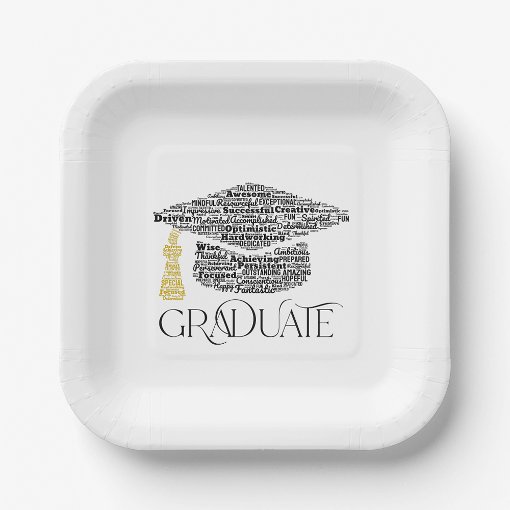 Graduate Words Graduation Cap Party Napkins | Zazzle