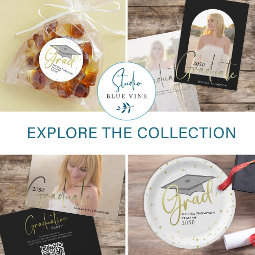 Graduate Gold Black Calligraphy Photo QR Code Invitation | Zazzle