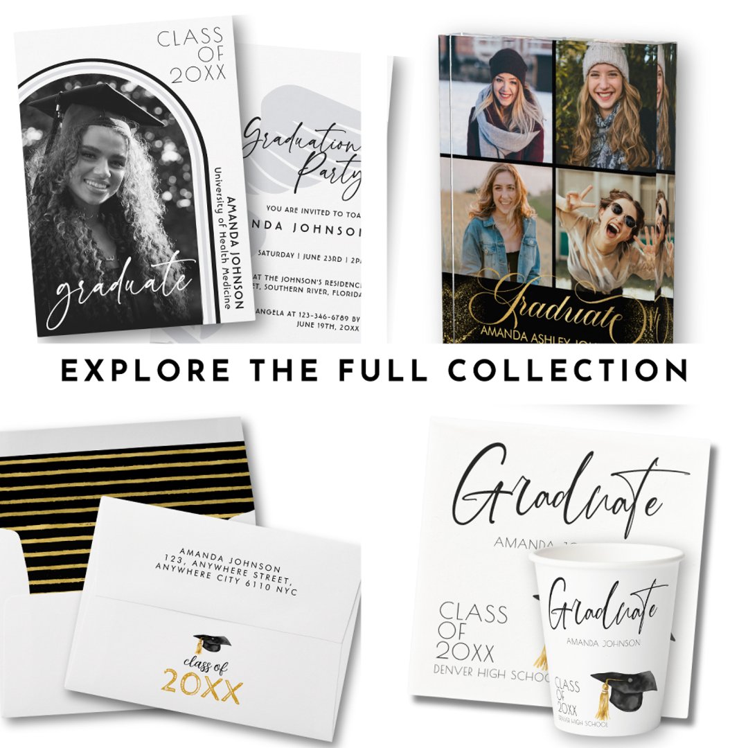 Black and White Script Graduation Welcome Sign | Zazzle