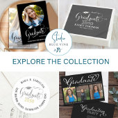 Graduation Party QR Code Gold Modern Typography Enclosure Card | Zazzle