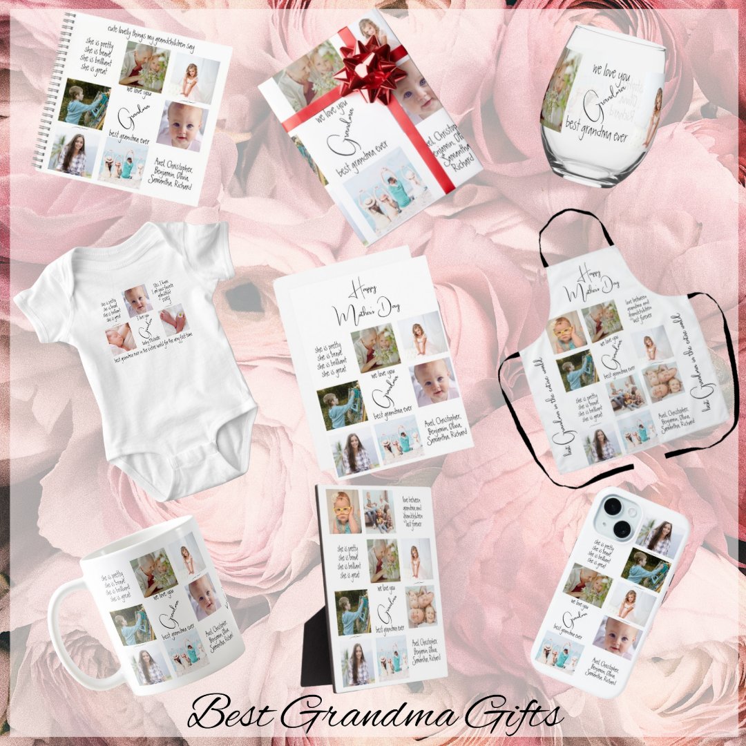 Modern Keepsake Photo Collage We Love You Grandma Thermal Tumbler | Zazzle