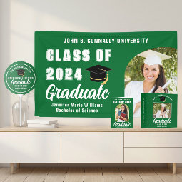 Green Graduate Photo Collage Graduation Square Poster | Zazzle