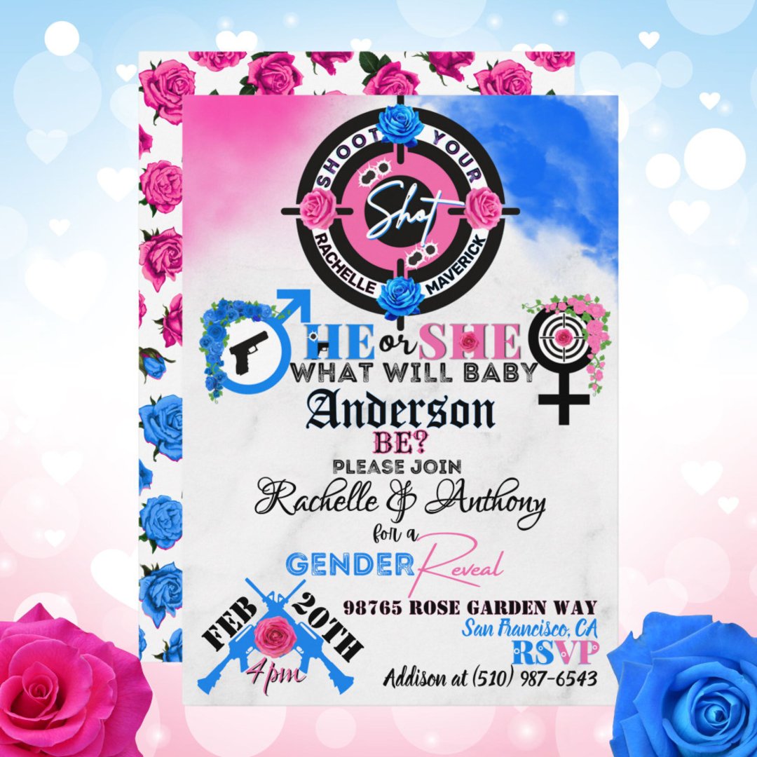 Guns or Roses Gender Reveal Baby Shower Tapestry | Zazzle