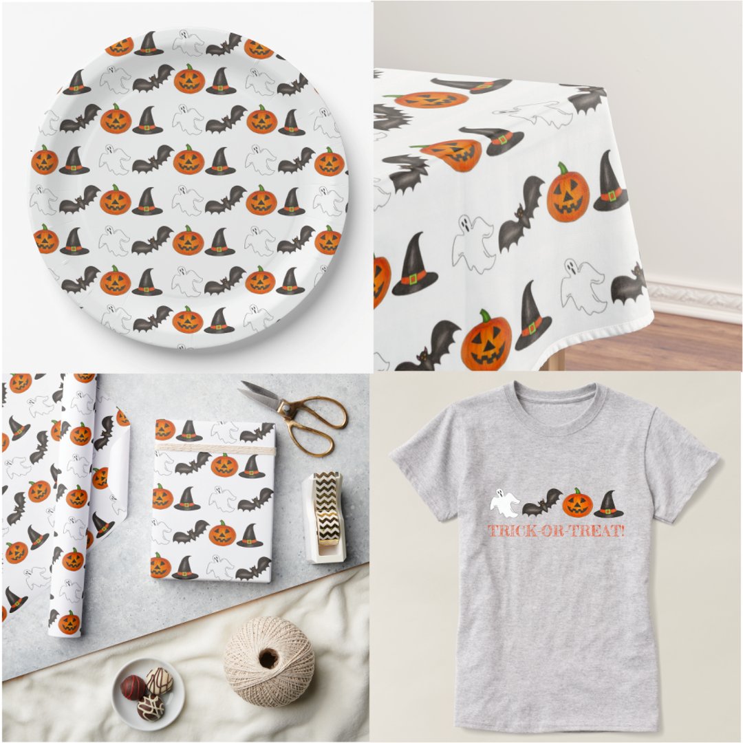 Spooky Halloween Party Ghost Print Decor Tablecloth | Zazzle