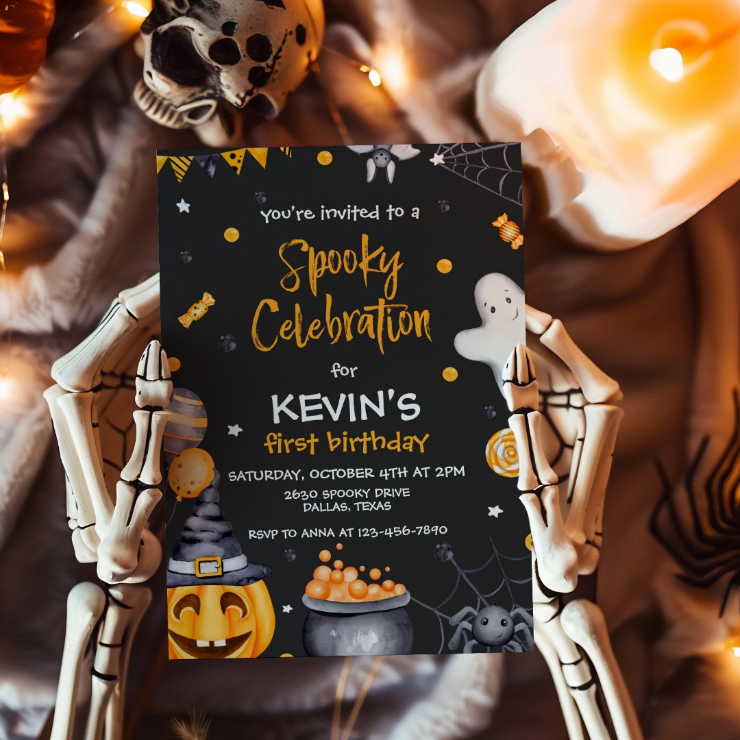 Halloween Party Spooky Celebration Birthday Invitation | Zazzle