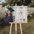 Hand Drawn Illustrated Black & White Grad Invitation | Zazzle