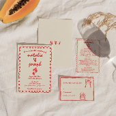 Hand Drawn Retro Funky Unique Quirky Wedding Invitation | Zazzle