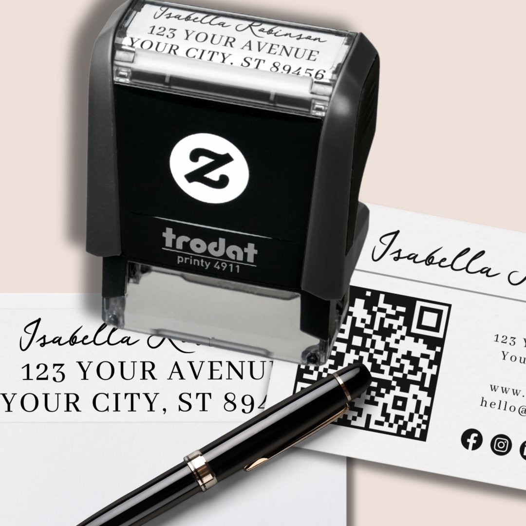 Modern Handwritten Stylish Return Address Self-inking Stamp | Zazzle