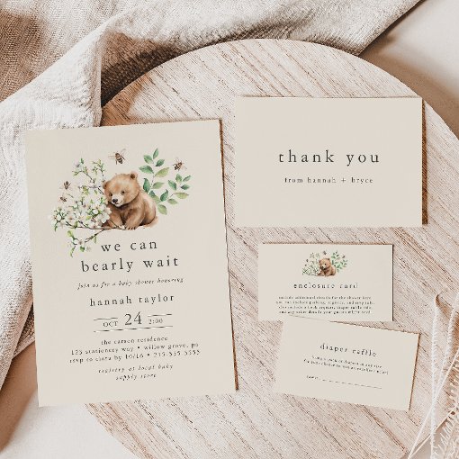 HANNAH Gender Neutral Vintage Woodland Baby Shower Invitation | Zazzle