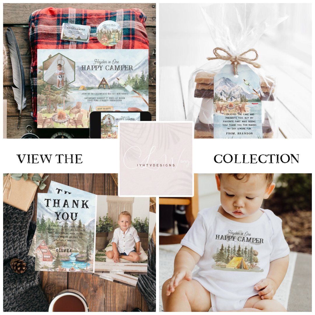 Happy Camper | 1st Year 12 Months Photo Collage Bunting Flags | Zazzle