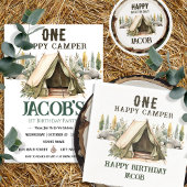 One Happy Camper Kids Birthday Invitation | Zazzle