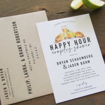 Happy Hour Bridal Shower Wedding Shower Invite | Zazzle