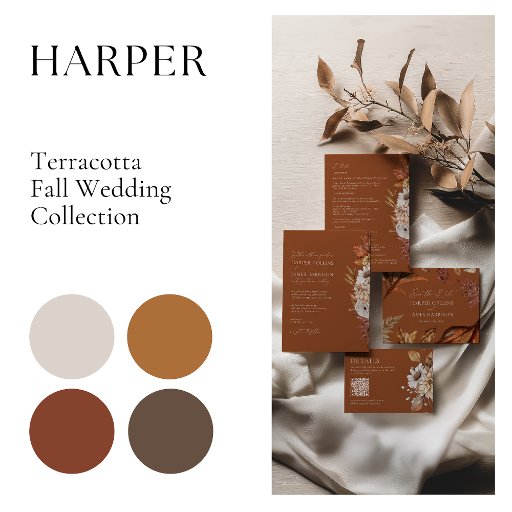 Rustic Terracotta Leaves Fall Wedding Envelope | Zazzle