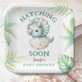 Hatching Soon Triceratops Boy Dinosaur Baby Shower Invitation | Zazzle