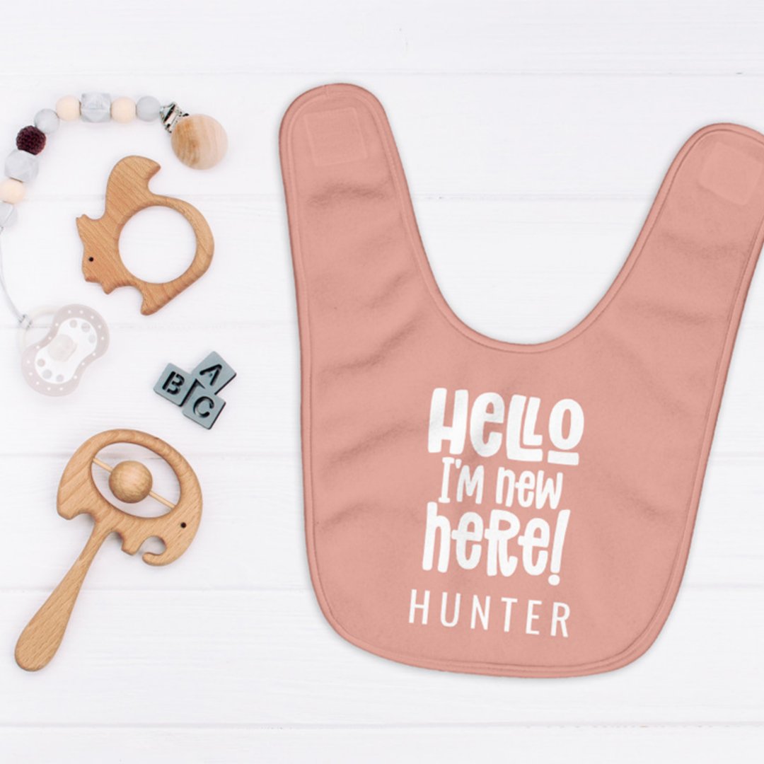 Hello I'm new here modern typography new baby Baby Bodysuit | Zazzle