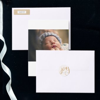 Hand Lettered Joy Photo Holiday Invitation | Zazzle