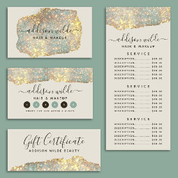 Holographic Signature Script Modern Glam Glitter Business Card | Zazzle