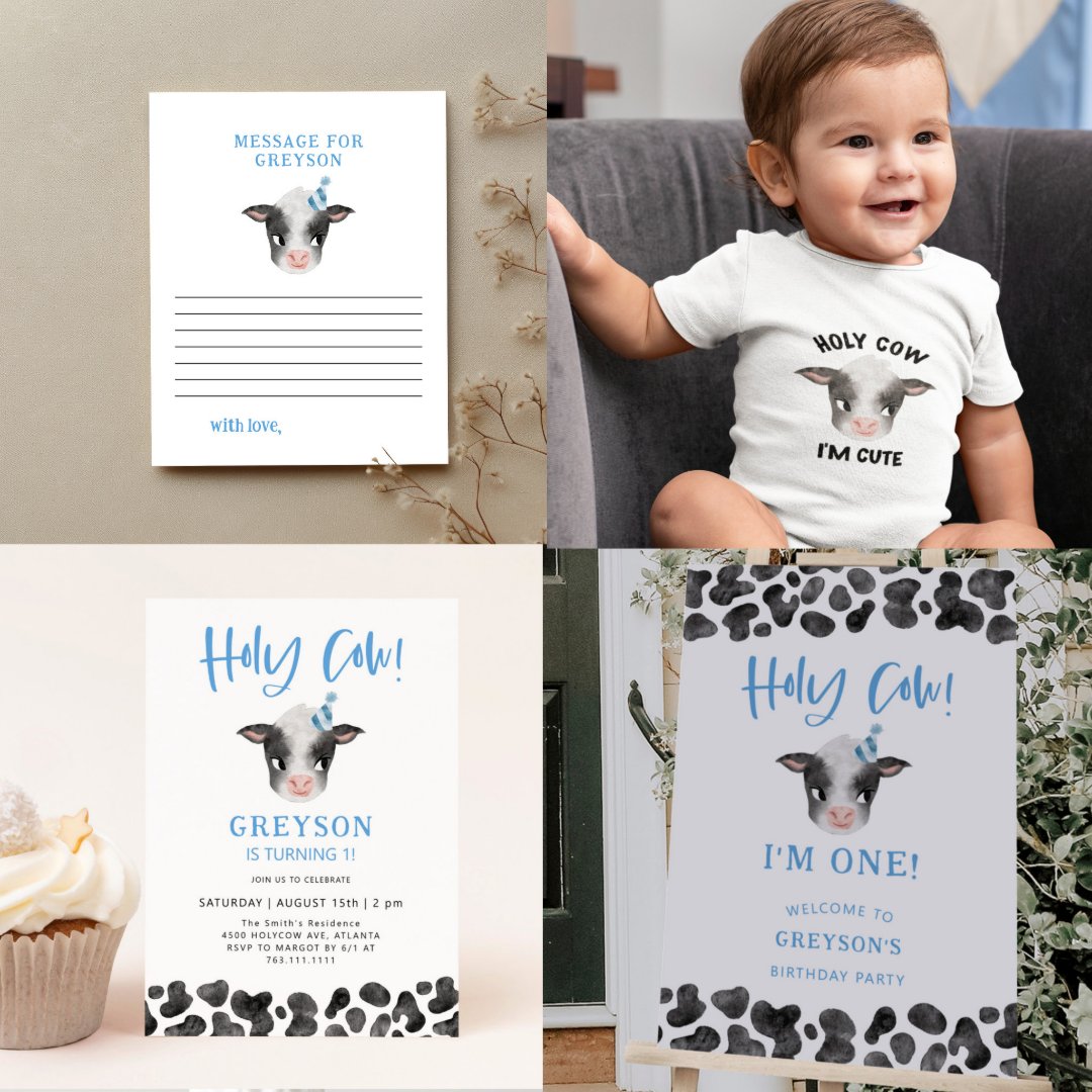 Holy Cow Girl 1st Birthday Invitation | Zazzle