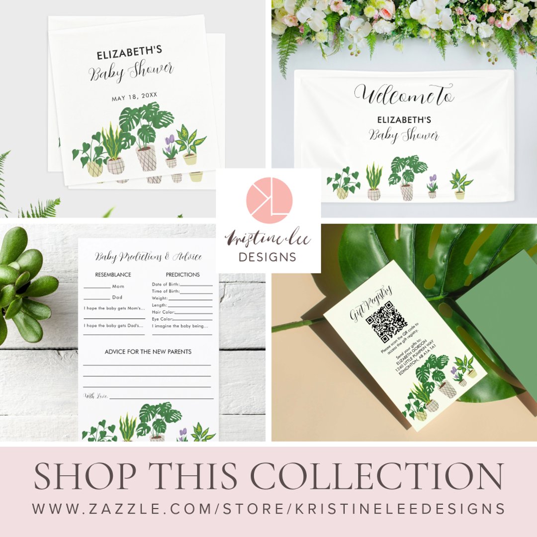 Potted Plants Baby Shower Diaper Raffle Ticket Enclosure Card | Zazzle