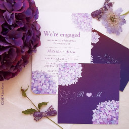 Simple Trendy Purple Hydrangeas Wedding Invitation | Zazzle