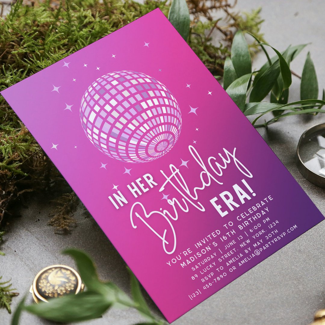 In Her Birthday Era, Era Party, Eras Party Invitation | Zazzle