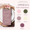 Ophelia Dusty Mauve Wedding Color Palette Card | Zazzle