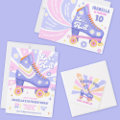 Retro Roller Disco Birthday Party Invitation | Zazzle