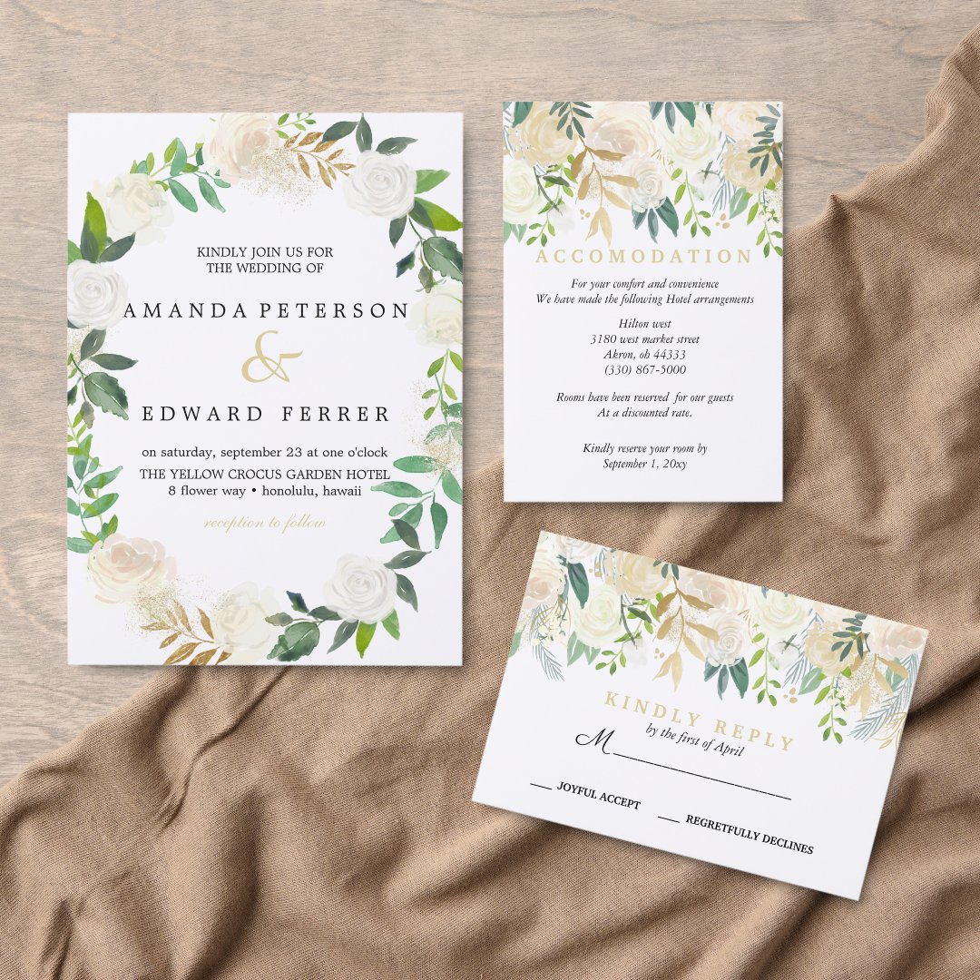 Ivory Bouquet Floral Bridesmaids Luncheon Wedding Invitation | Zazzle